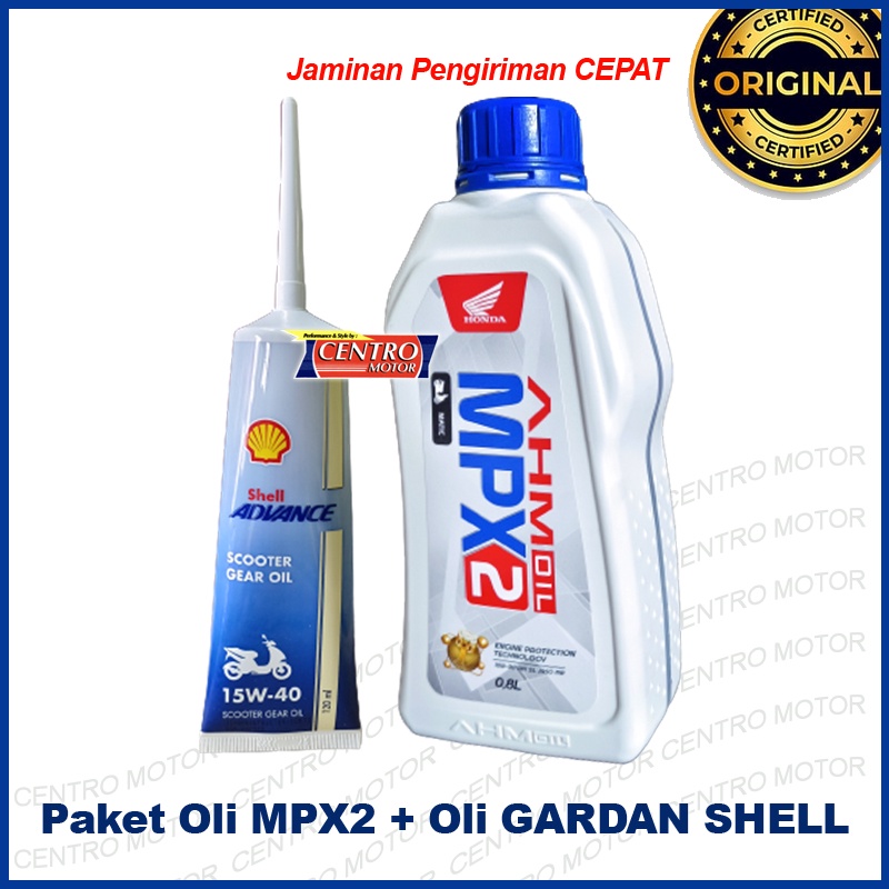 Jual OLI MPX2+GEAR OIL SHELL 15W40, PAKET OLI MOTOR MATIC HONDA BEAT FI ...
