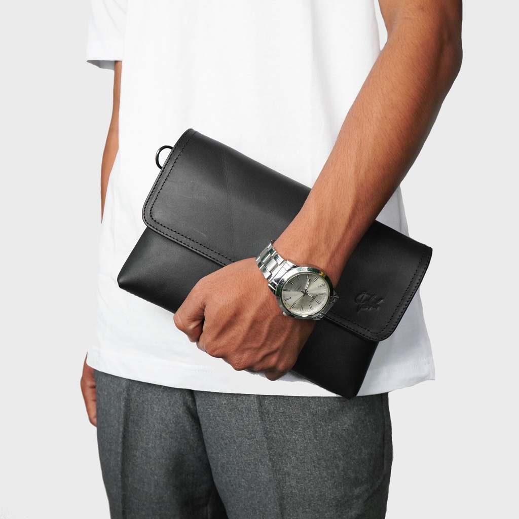 Jual Indonesianleather Clutch Handbag Pria Wanita Kulit Asli CVR1 ...