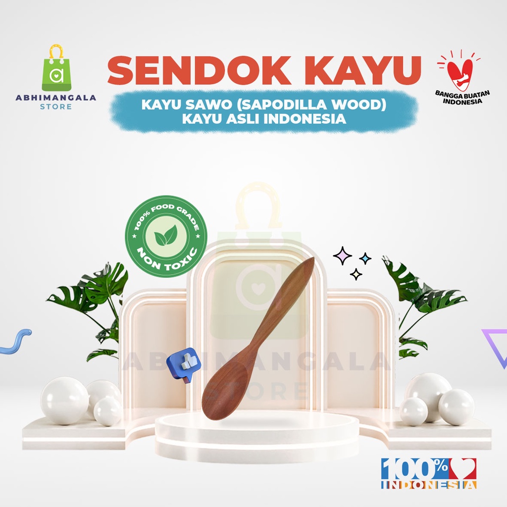 Jual Sendok Kayu Minuman Oval | Sendok Teh | Alat Minum Kayu 100% Food ...