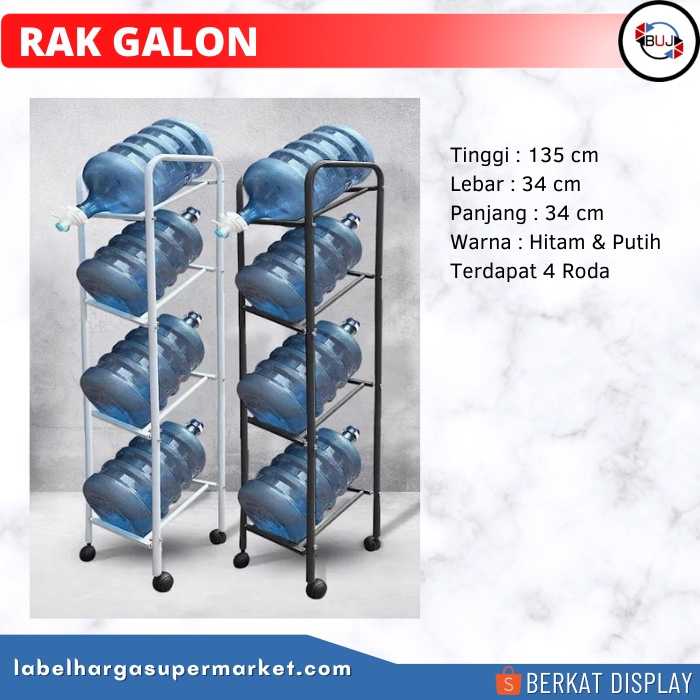 Jual RAK BESI GALON 4 SUSUN - TEMPAT GALON - HITAM - PUTIH | Shopee ...