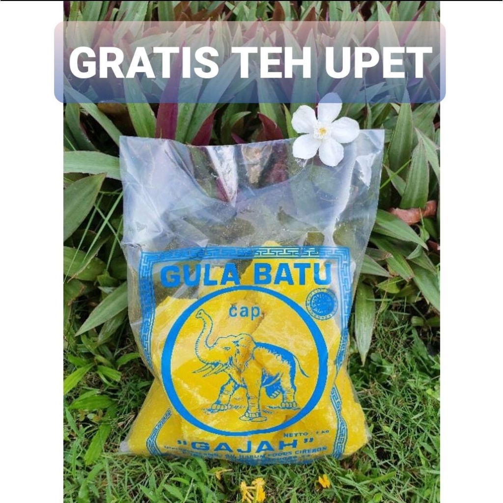Jual Gula Batu Kuning Cap Gajah Kemasan 1Kg GRATIS 1 Teh Upet Khas ...