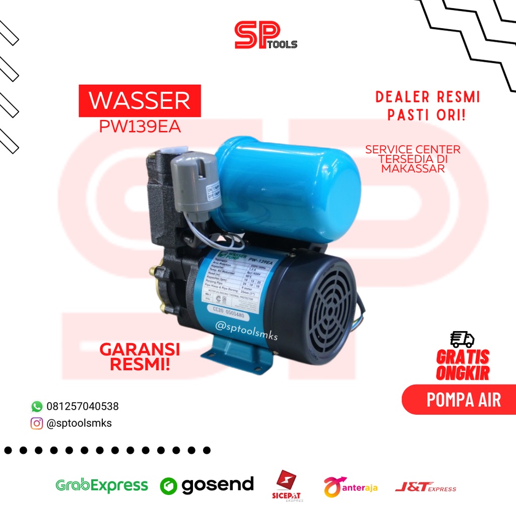 Jual MESIN POMPA AIR OTOMATIS SUMUR DANGKAL WASSER PW-139EA PW 139EA ...