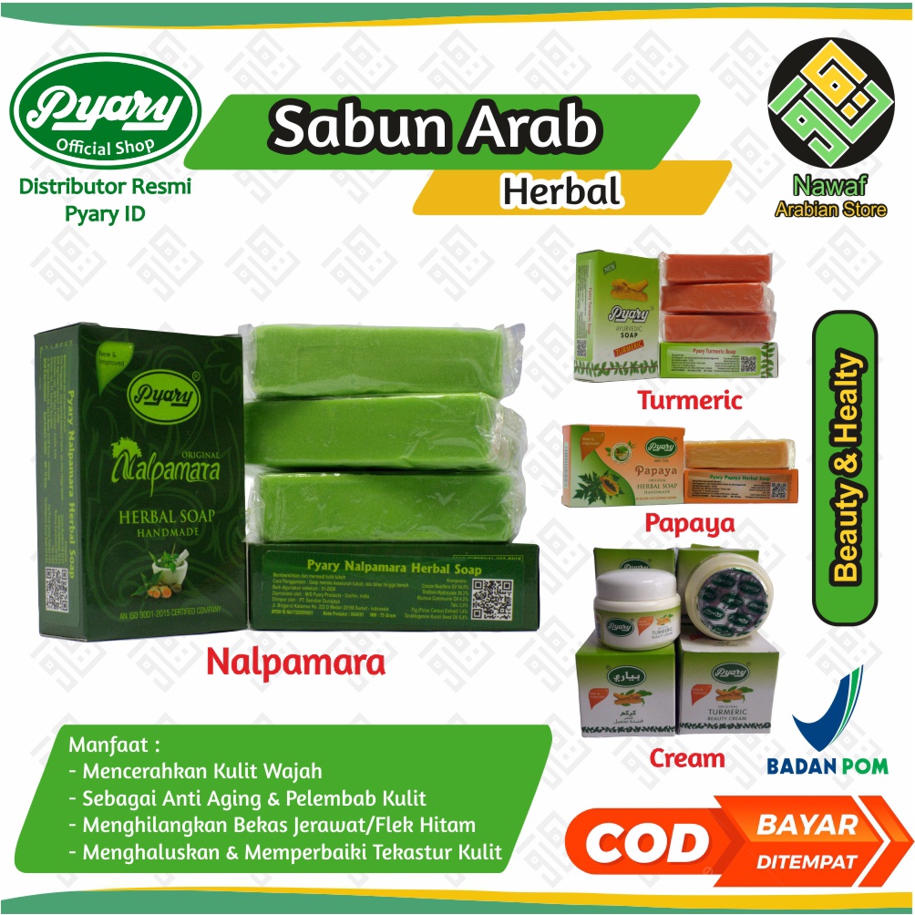 Jual [ORIGINAL BPOM RI] SABUN ARAB PYARY NALPAMARA TURMERIC PAPAYA ...