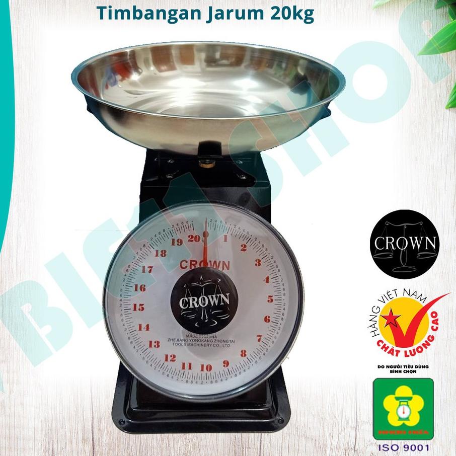 Jual Timbangan CROWN 20kg Besi Stainless Jarum Analog Manual Duduk Sembako Telor Kue Tepung Buah ...