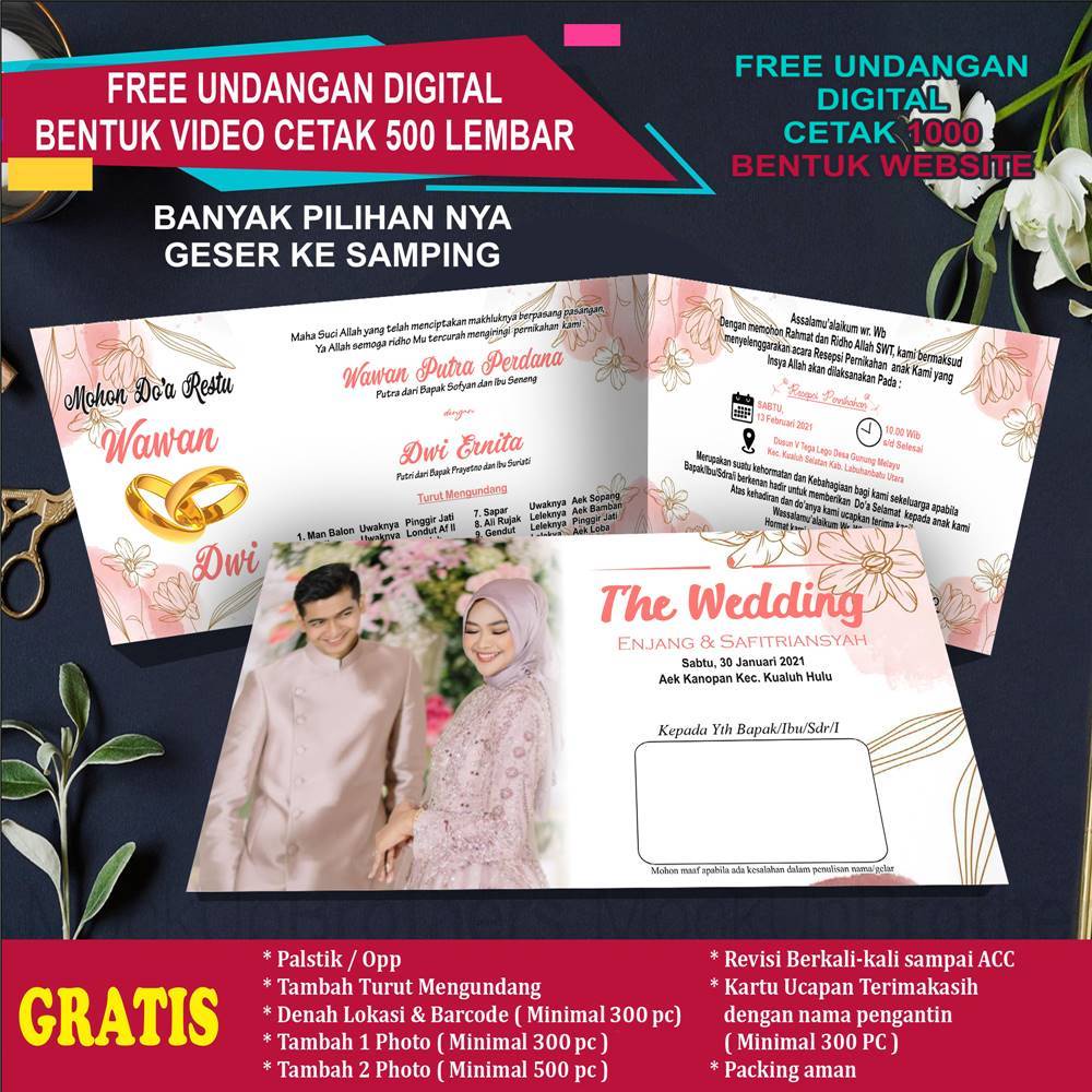 Jual Cetak Undangan Pernikahan Murah Free Photo Undangan Pernikahan ...