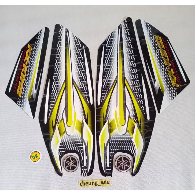 Jual lis body/ striping / stiker + Emblem Yamaha RX King Hitam Kuning ...