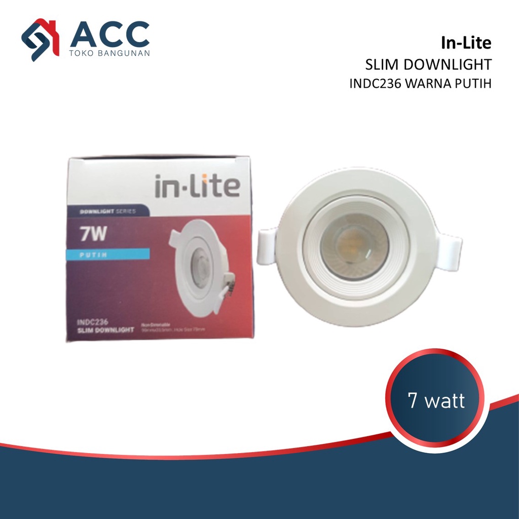 Jual InLite Lampu Slim SpotLight INDC236 7W Slim Spot Light 7 Watt ...