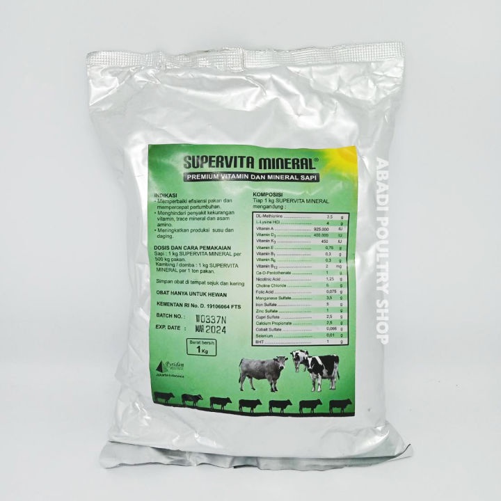 Jual Premix sapi - SUPERVITA MINERAL 1 KG (vitamin, mineral, asam amino) | Shopee Indonesia