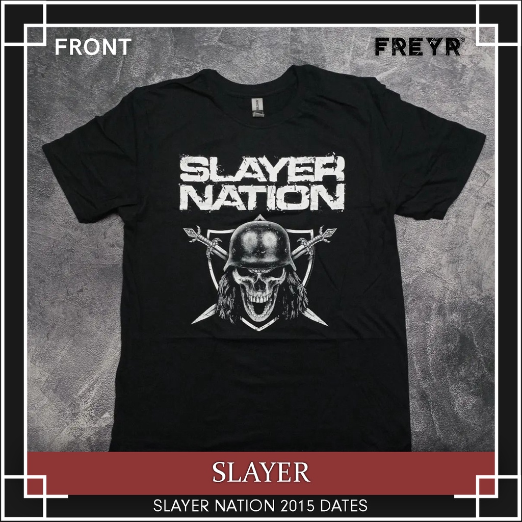 Jual Kaos Band Slayer - Slayer Nation 2015 Dates Original | Shopee ...