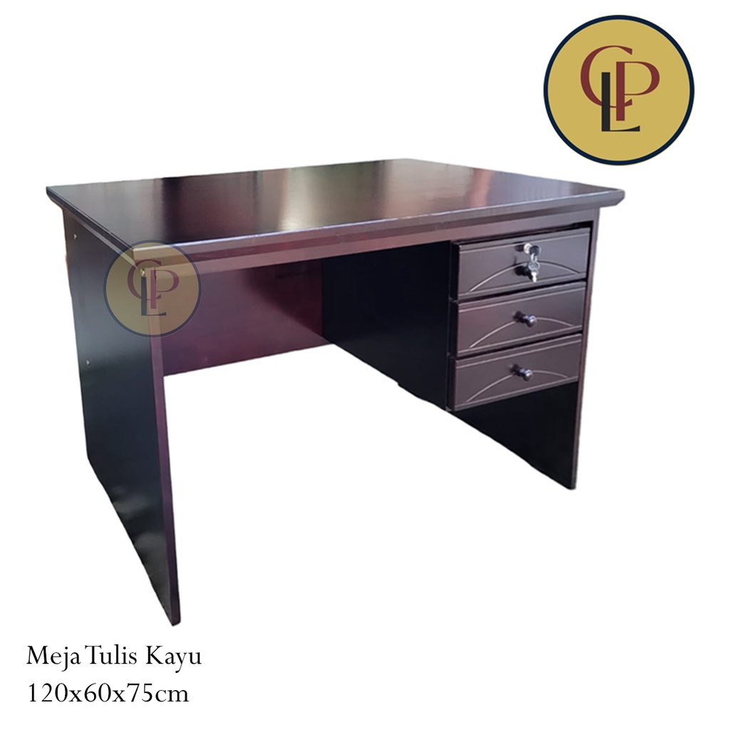 Jual Meja Tulis Kayu 1/2 biro Office Table 120 Solid Wood Berkualitas ...
