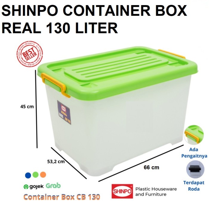 Jual Shinpo Mega Container Box 130 Liter Kontainer Serba Guna - Gojek ...