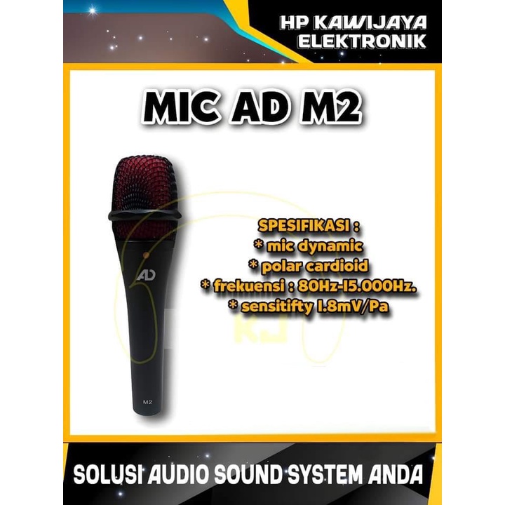 Jual MIC MICROPHONE AD M2 Microfon mic kabel AD M-2 mic dynamic ...