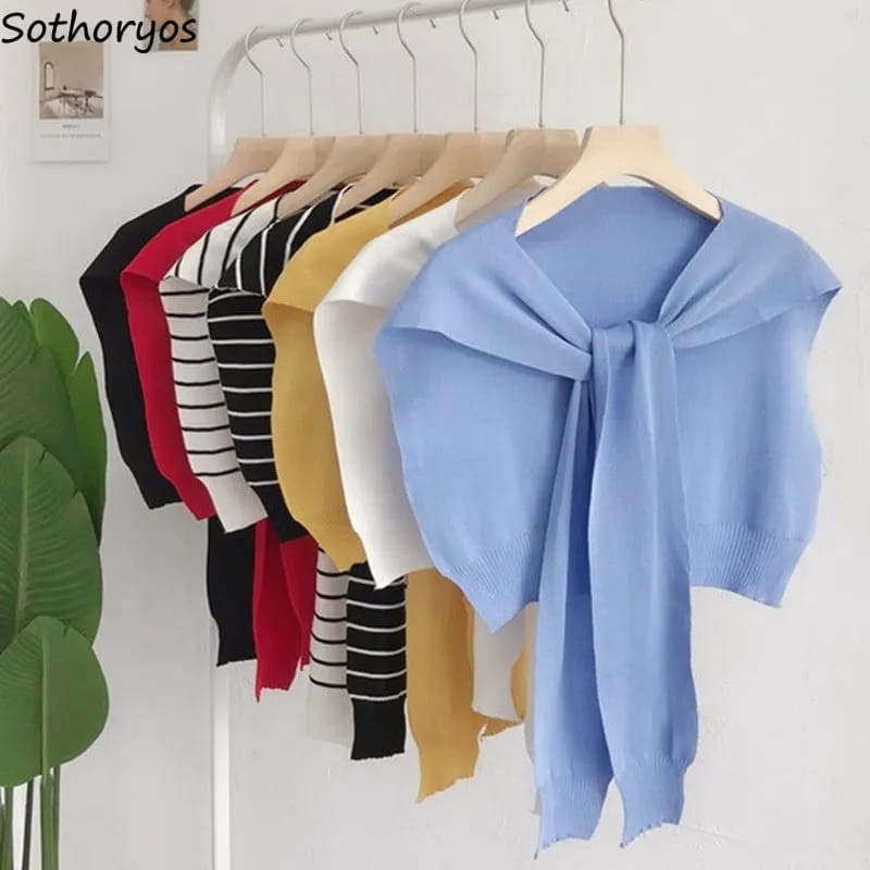 Jual Aksesoris baju syal bahu syal kerah rajut selendang korea import ...