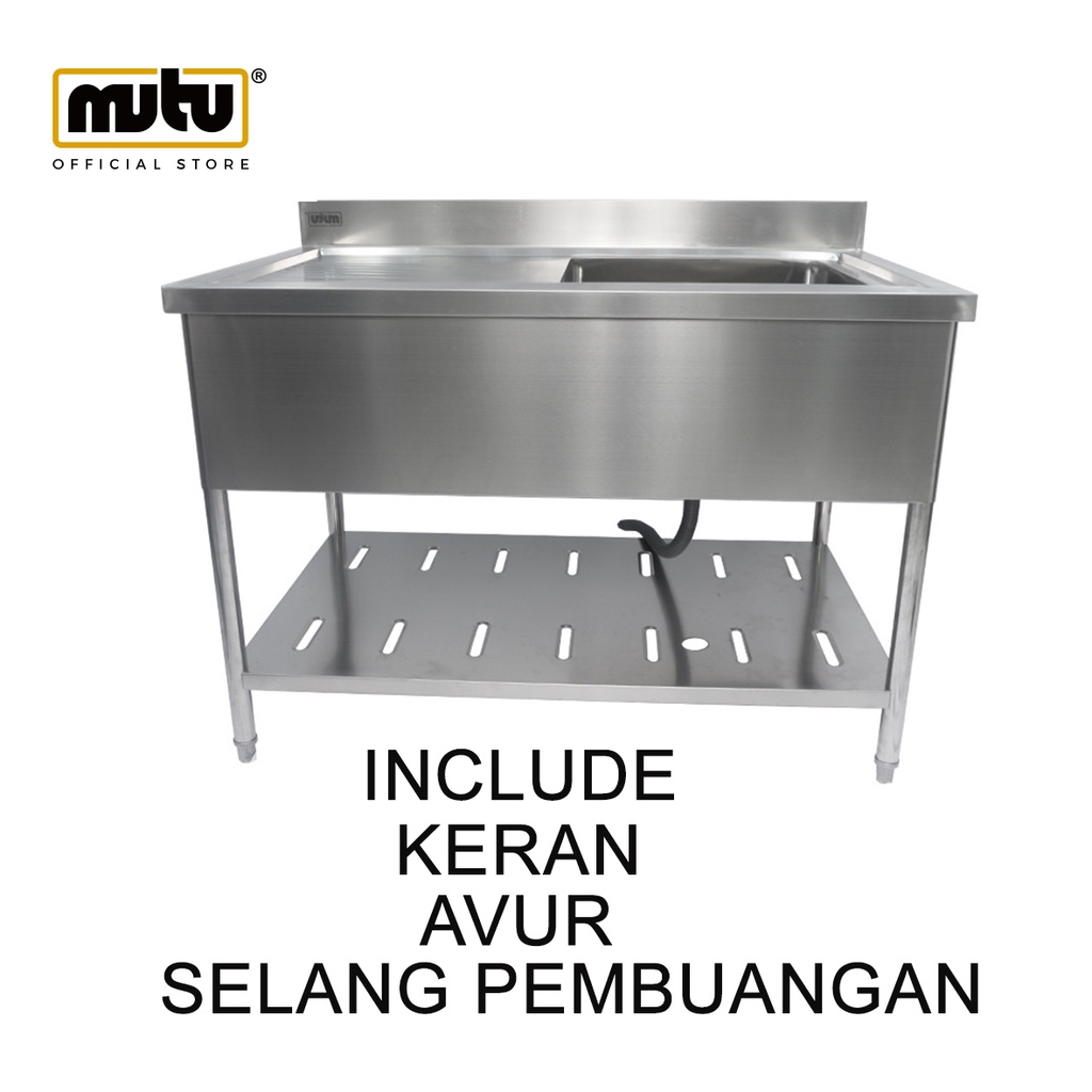 Jual Kitchen Sink Tempat Cuci Piring Restoran Stainless Steel MUTU KCS ...