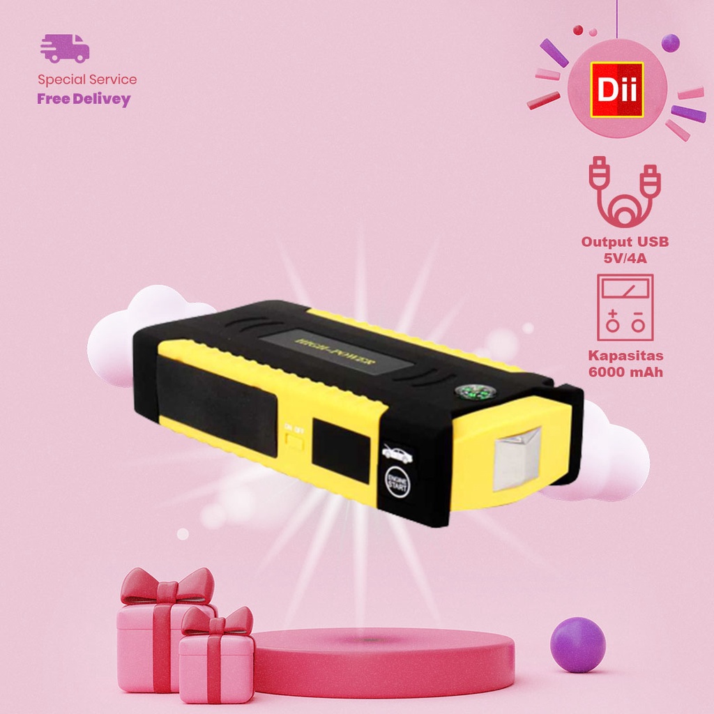 Jual Power Bank 69800mAh Car Jump Starter 12V 4 USB Senter - TM19B ...