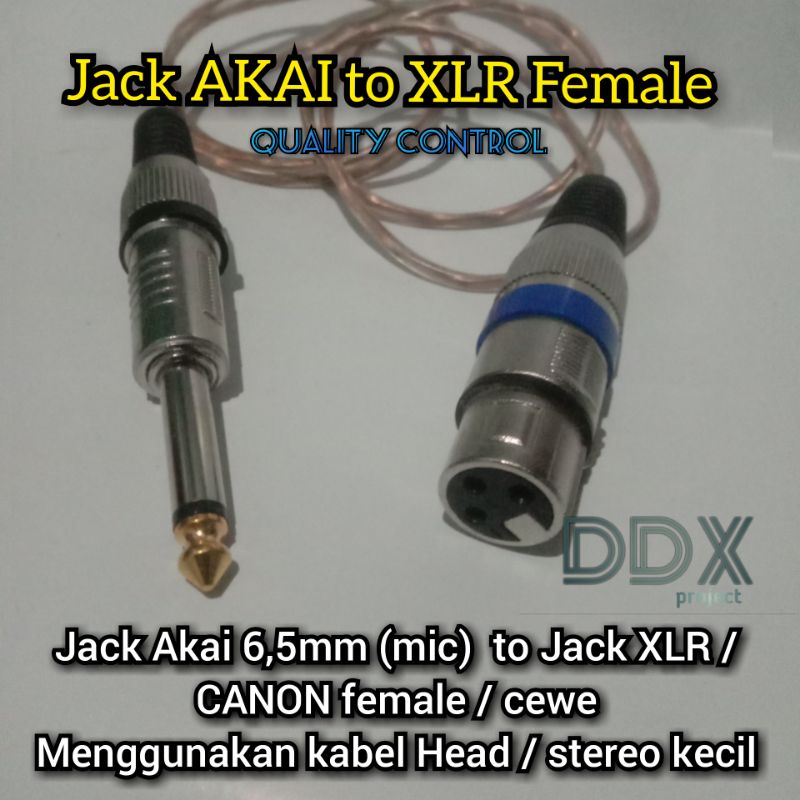 Jual Kabel Mic Jack AKAI to XLR / CANON FEMALE menggunakan Kabel Head ...