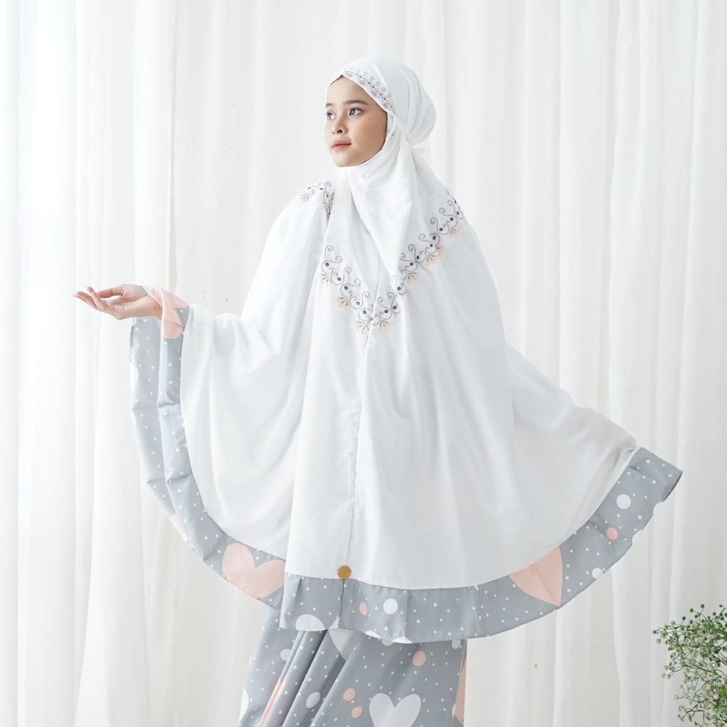 Jual Mukena Santriwati Gontor - Hafshah Series Putih Abu / Mukena Bordir Santriwati Gontor ...