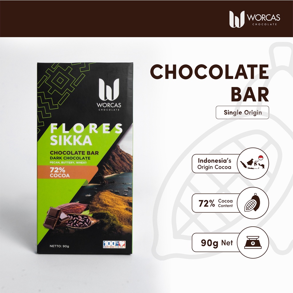 Jual Worcas Chocolate Bar Dark Chocolate Flores Sikka | Shopee Indonesia