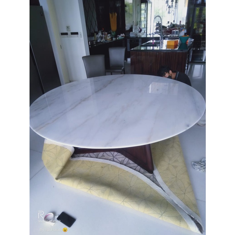 Jual Meja makan top marmer putih asli batu alam. | Shopee Indonesia