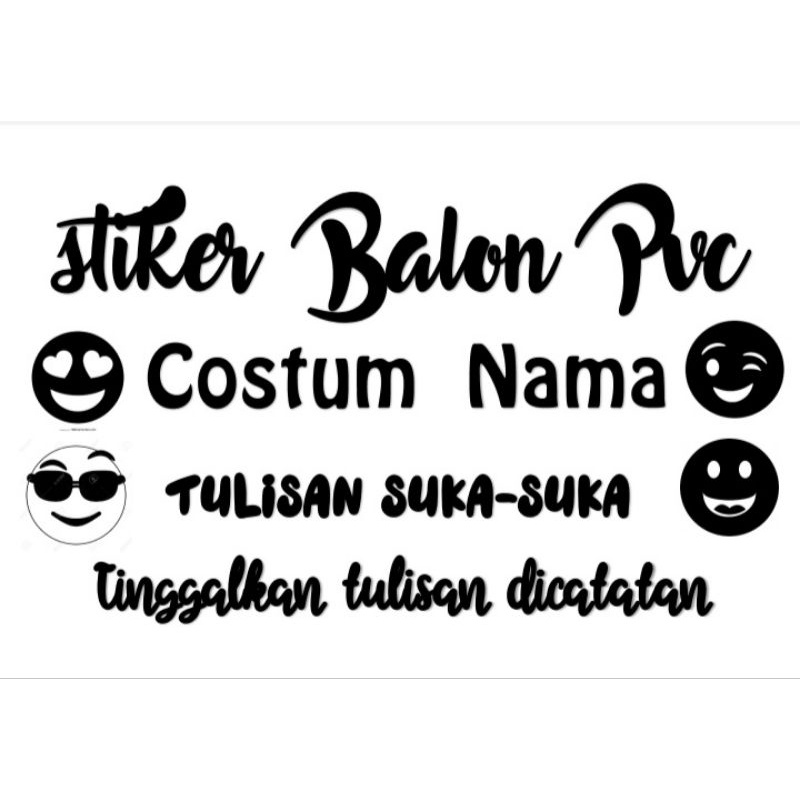 Jual stiker balon pvc costum nama cetak langsung kirim | Shopee Indonesia