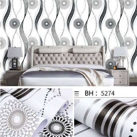 Jual COD Wallpaper Dinding Motif Cakra Hitam Panjang 8Meter X 45Cm ...
