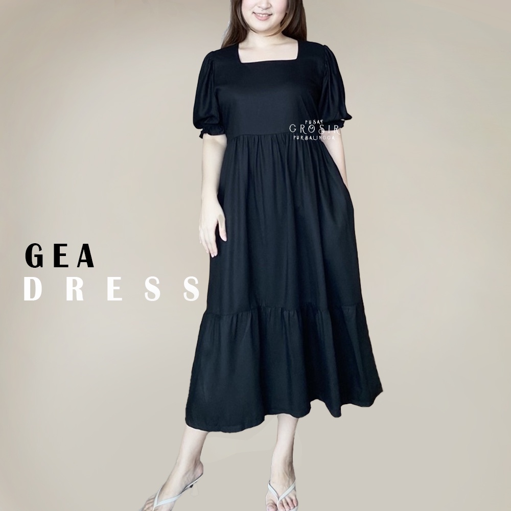 Jual Gea Midi Dress Big Size A Line Bodycon Dress Wanita Korean Style Big Size ready Baju Dress ...