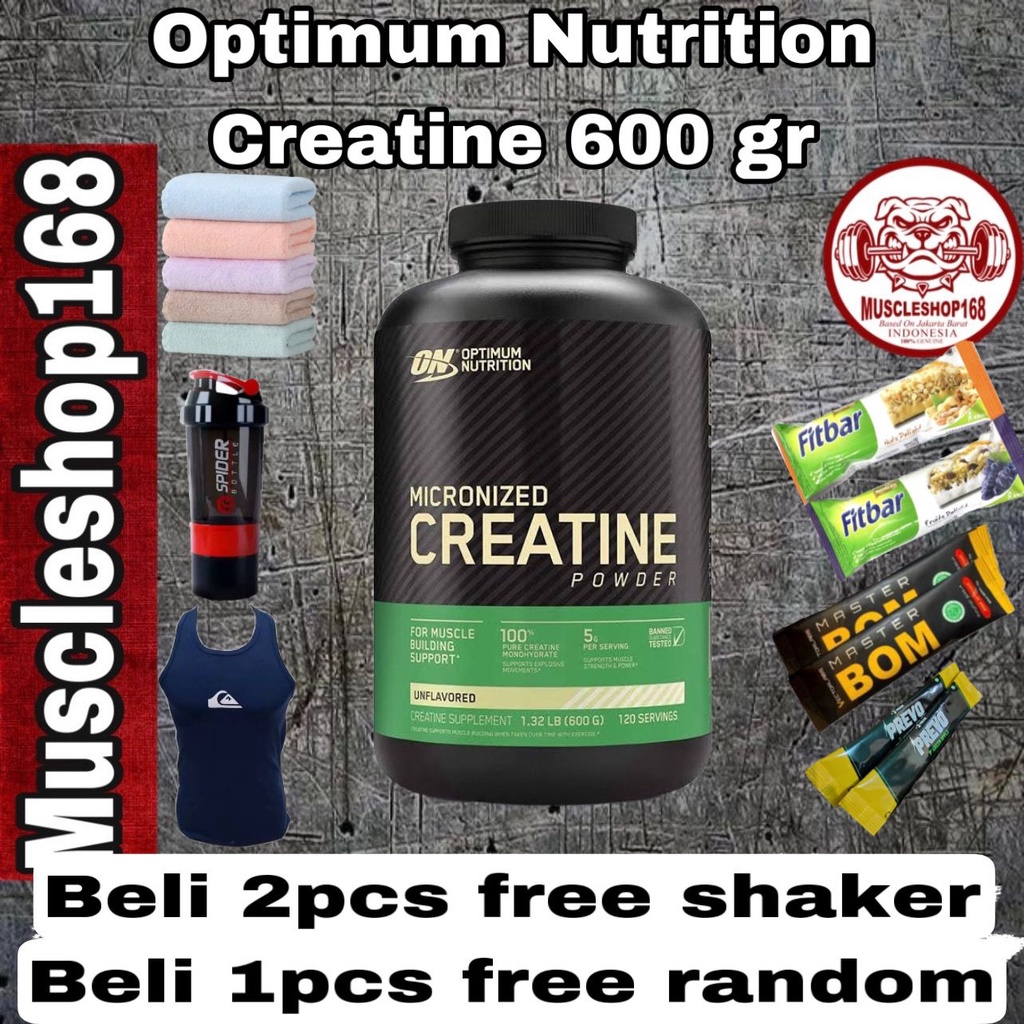 Jual ON Creatine 300 gr 60 serv 600 gr 120 serv Powder Optimun ...