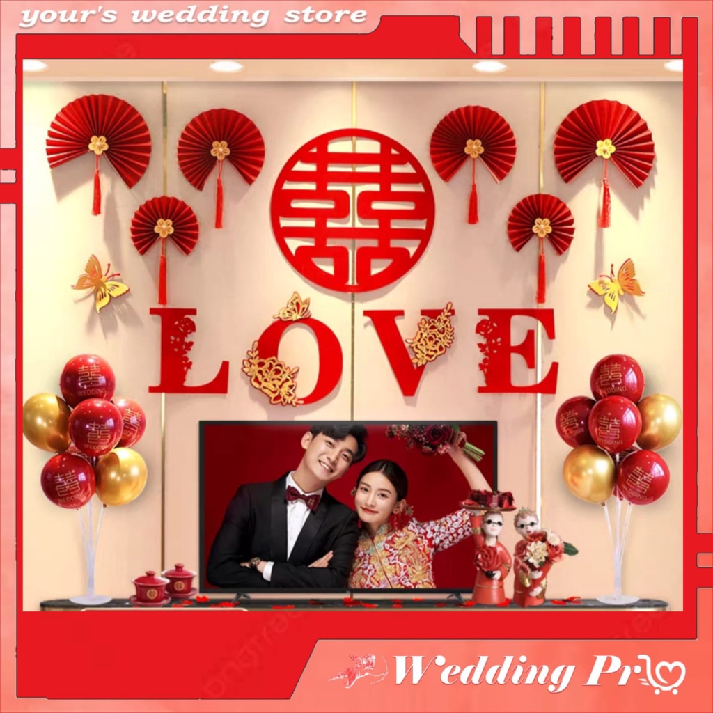 Jual SET Dekorasi Wedding / Tempelan / Sticker Xi Sanjit / Dekor Kamar ...