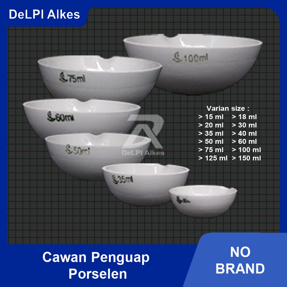 Jual Cawan Penguap Porselen Keramik Evaporating Dish 15 18 20 30 35 40 50 60 75 100 125 150 ml ...