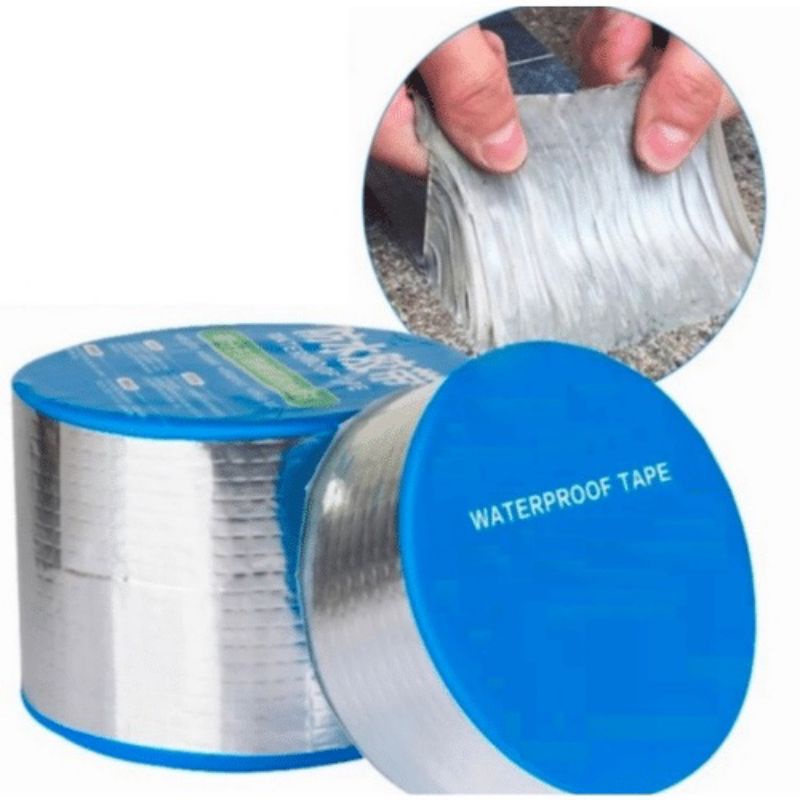 Jual ISOLASI ANTI BOCOR LEM ANTI AIR ALUMUNIUM FOIL WATERPROOF TAPE 5CM x 5M LAKBAN 5 METER ...