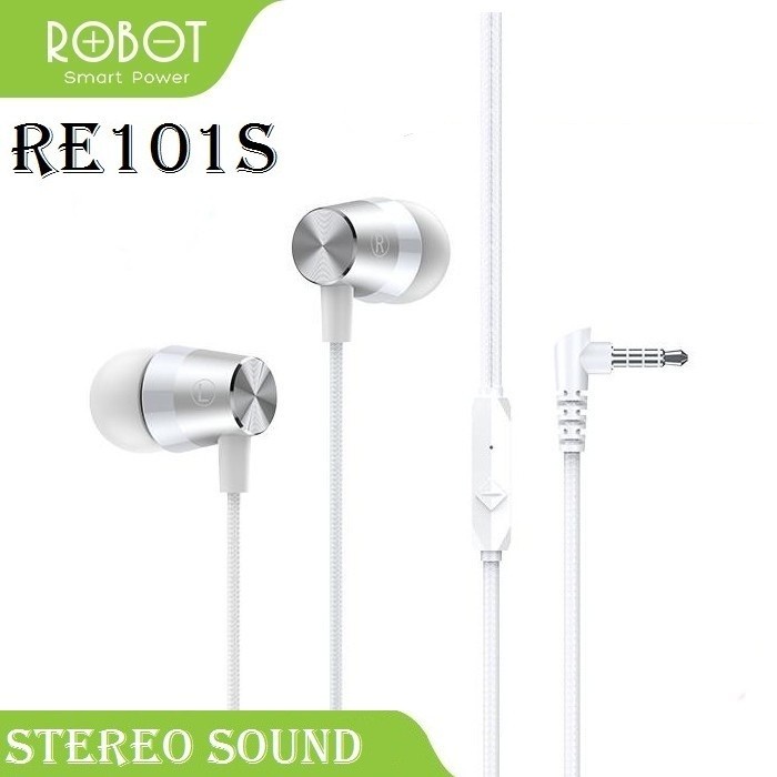 Jual Robot Earphone Stereo Sound RE101S subwoofer bass metal wire ...