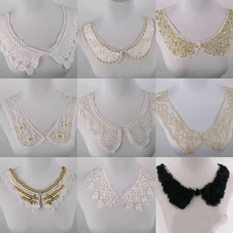 Jual Kerah Jahit/Aplikasi Renda Jahit/Collar Baju Jahit | Shopee Indonesia
