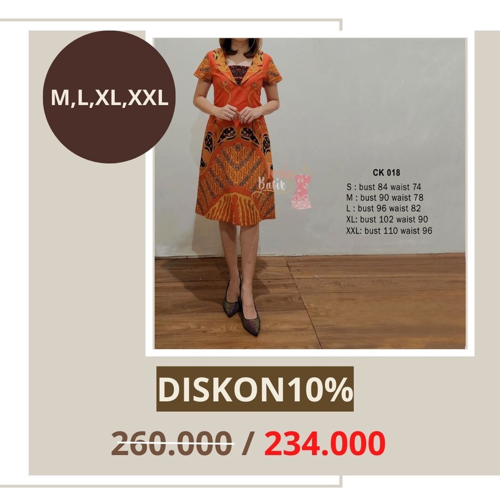Jual ORDERAN Dress Batik By Irvie Batik CK018 (SALE) | Shopee Indonesia
