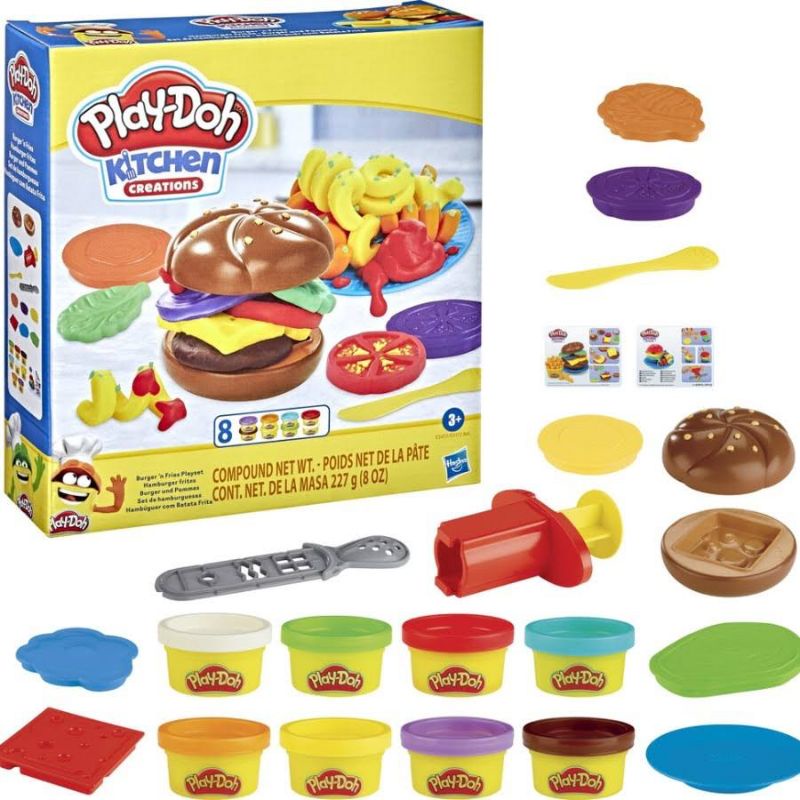 Jual Play Doh Kitchen Creations Silly Snacks Burger 'n Fries Playset ...