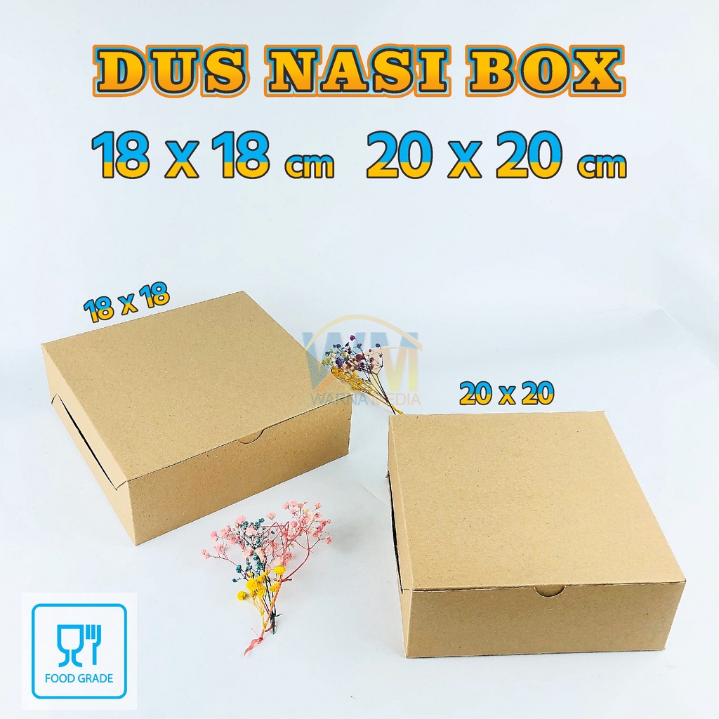 Jual KOTAK BOX NASI 18x18 / DUS CATERING 18X18 / BOX CAKE KRAFT ...