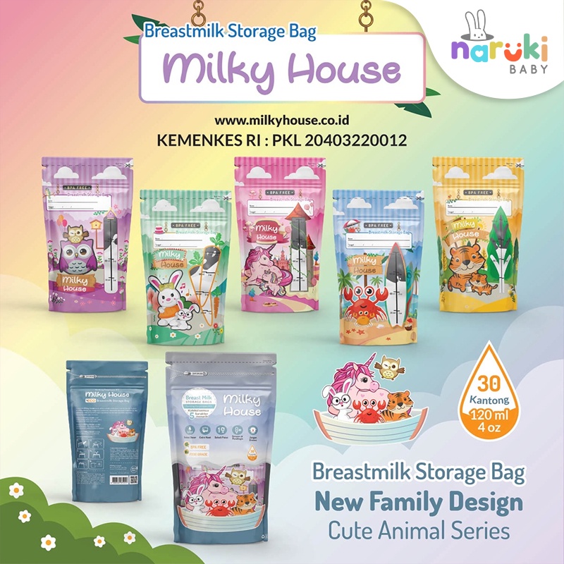 Jual Milky House Kantong Asi Breastmilk Storage 120mL isi 30 pcs KEMENKES RI | Shopee Indonesia