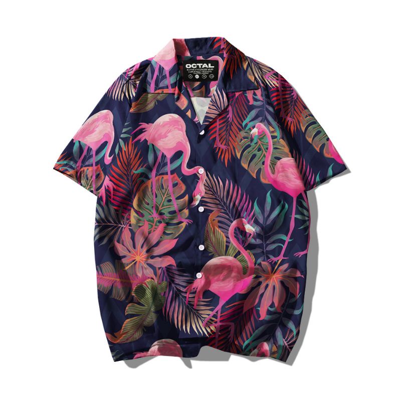 Jual OCTAL - Kemeja Motif Pattern Pantai Printing Kasual Pria - Wanita ...