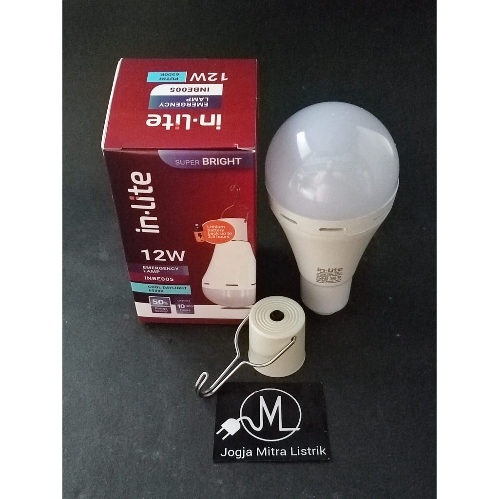 Jual LAMPU EMERGENCY LED BULB INLITE 12 WATT INBE005 / LAMPU DARURAT ...