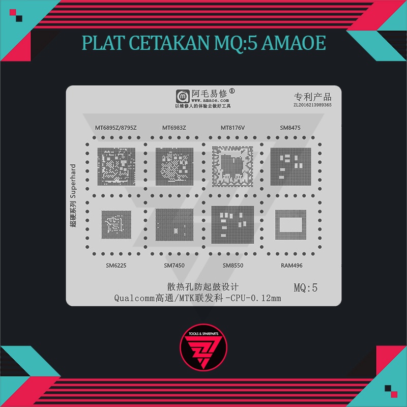 Jual Plat Cetakan MQ:5 Amaoe / Plat MQ5 Amaoe / Plat Cetakan IC CPU RAM MEdiatek Qualcomm ...