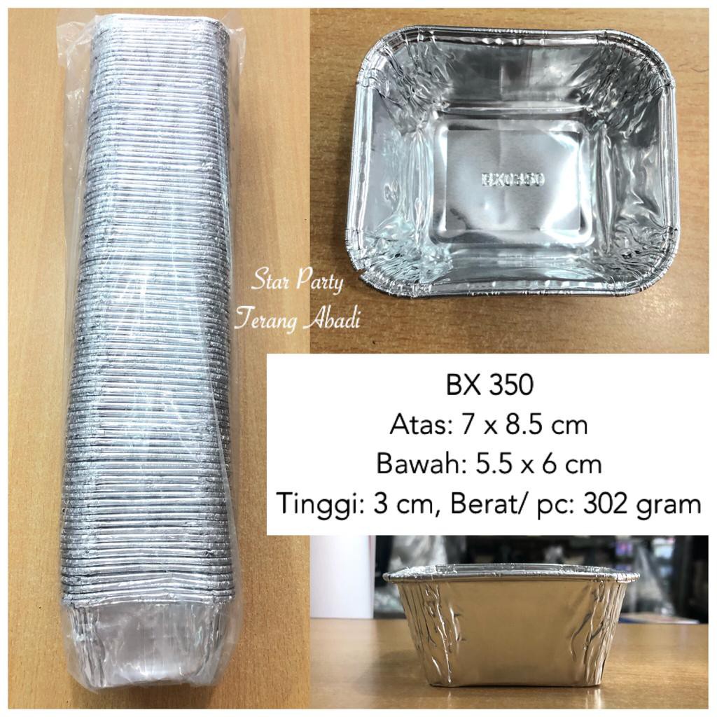Jual Aluminium Foil Tray Cup Kotak BX350\ TRAY AL.BX 350 REPACK ISI 1O PCS | Shopee Indonesia
