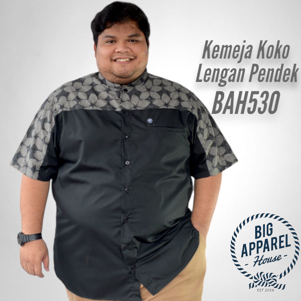 Jual Kemeja Koko Jumbo Oversize Big Size Pria Laki Cowok Hitam Pundak ...
