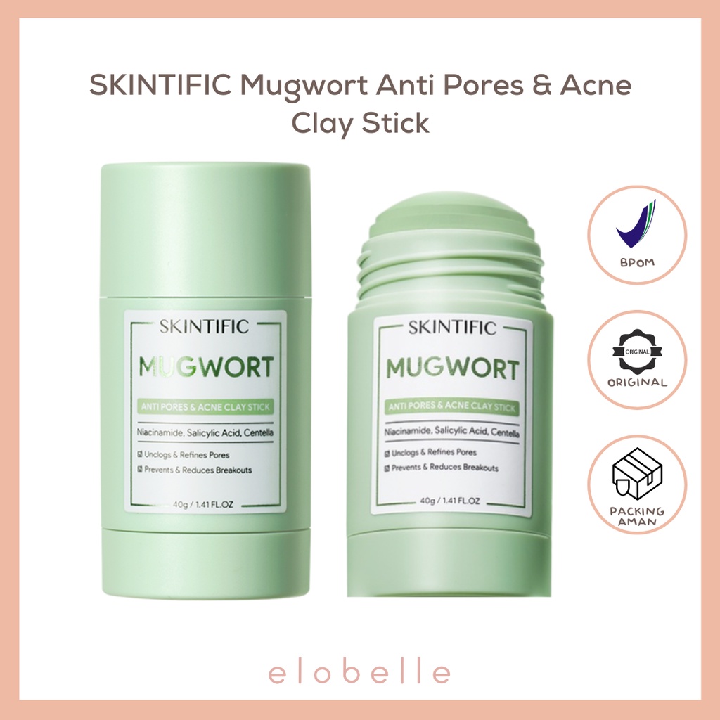 Jual SKINTIFIC Mugwort Anti Pores & Acne Clay Stick 40g | Shopee Indonesia
