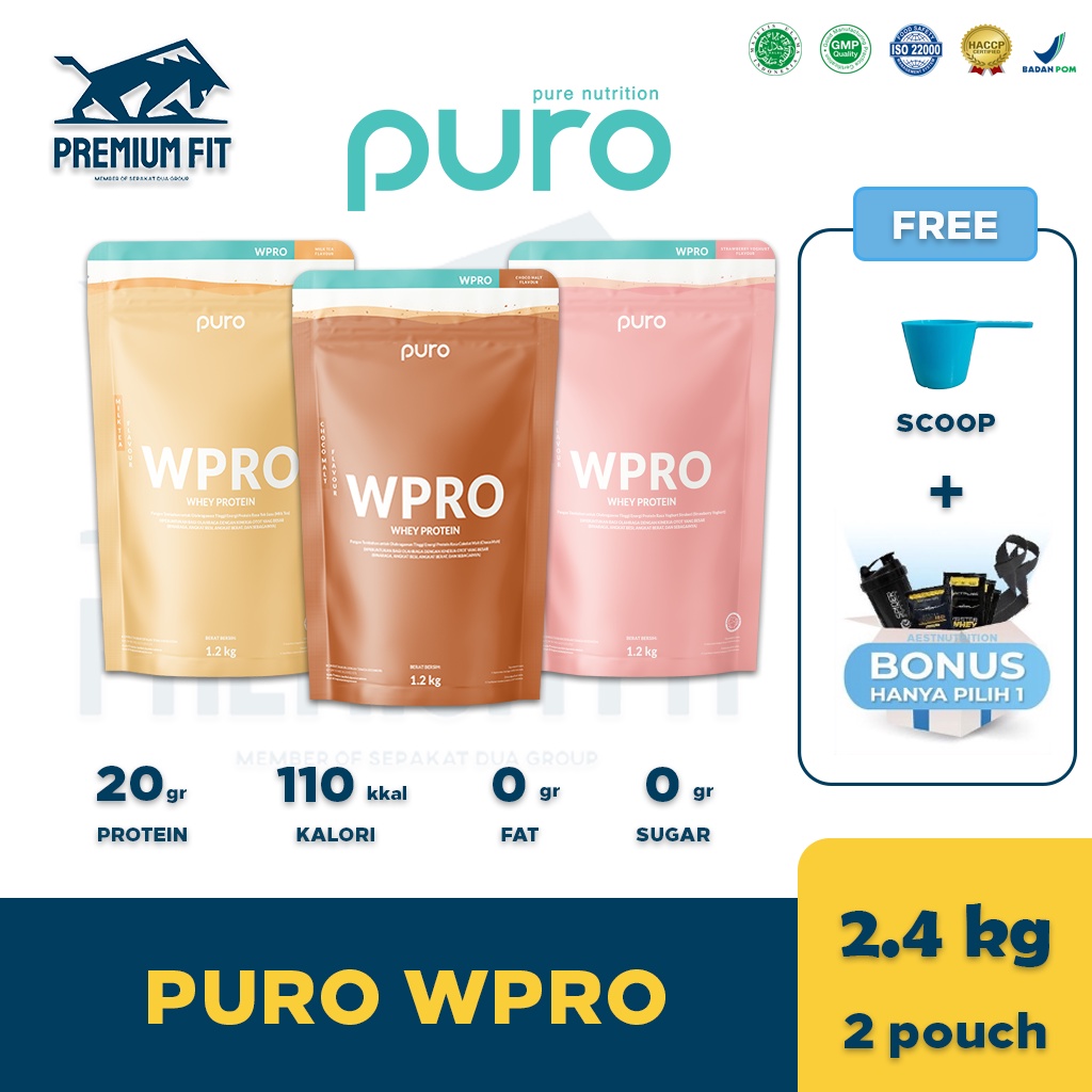 Jual Puro WPRO 2400 gram 2400gr 2 pcs 1200 gram New Zealand Grass Fed ...