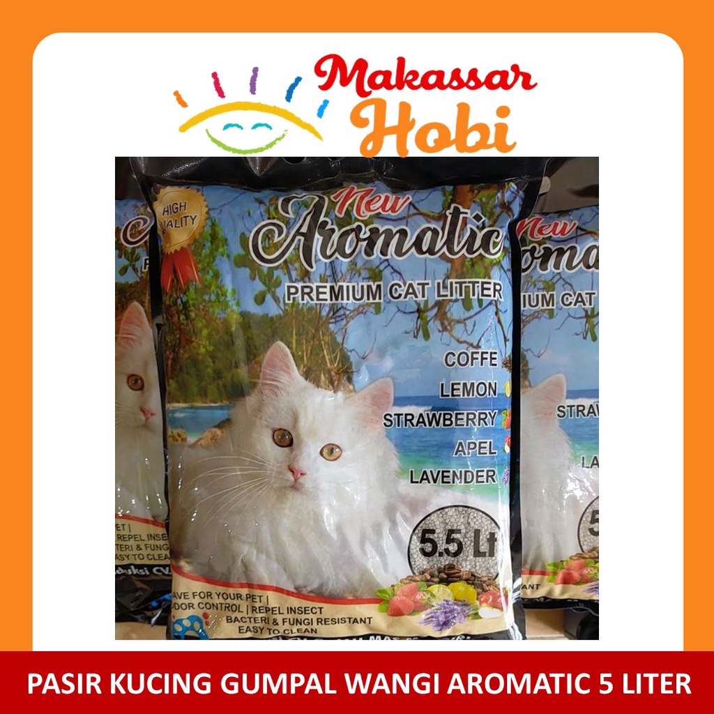 Jual Pasir Kucing Aromatic 5 Liter Gumpal Wangi Bentonite Cat Litter ...