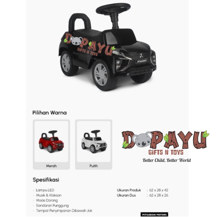 Jual Mobil-Mobilan Dorong Ride On Pmb Tolocar Mitsubishi Xpander K602 ...