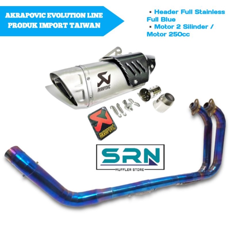 Jual KNALPOT AKRAPOVIC EVOLUTION LINE SANDBLAST IMPORT TAIWAN HEADER ...
