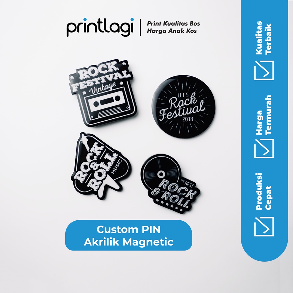 Jual Cetak PIN Akrilik Magnetic / Custom Bentuk / Merchandise Custom ...