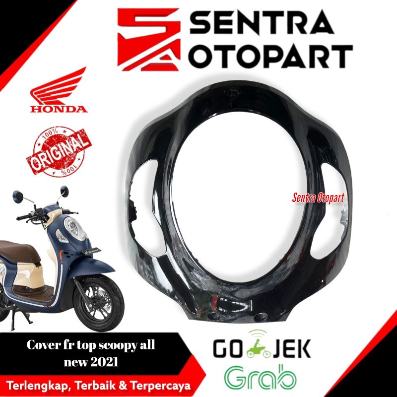 Jual Cover fr top tameng depan scoopy all new 2021 Hitam glossy ...