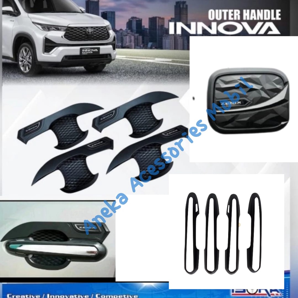 Jual PAKET outer Handle Tank Cover Innova Zenix 2023 -2024 Hitam type V & Q | Shopee Indonesia