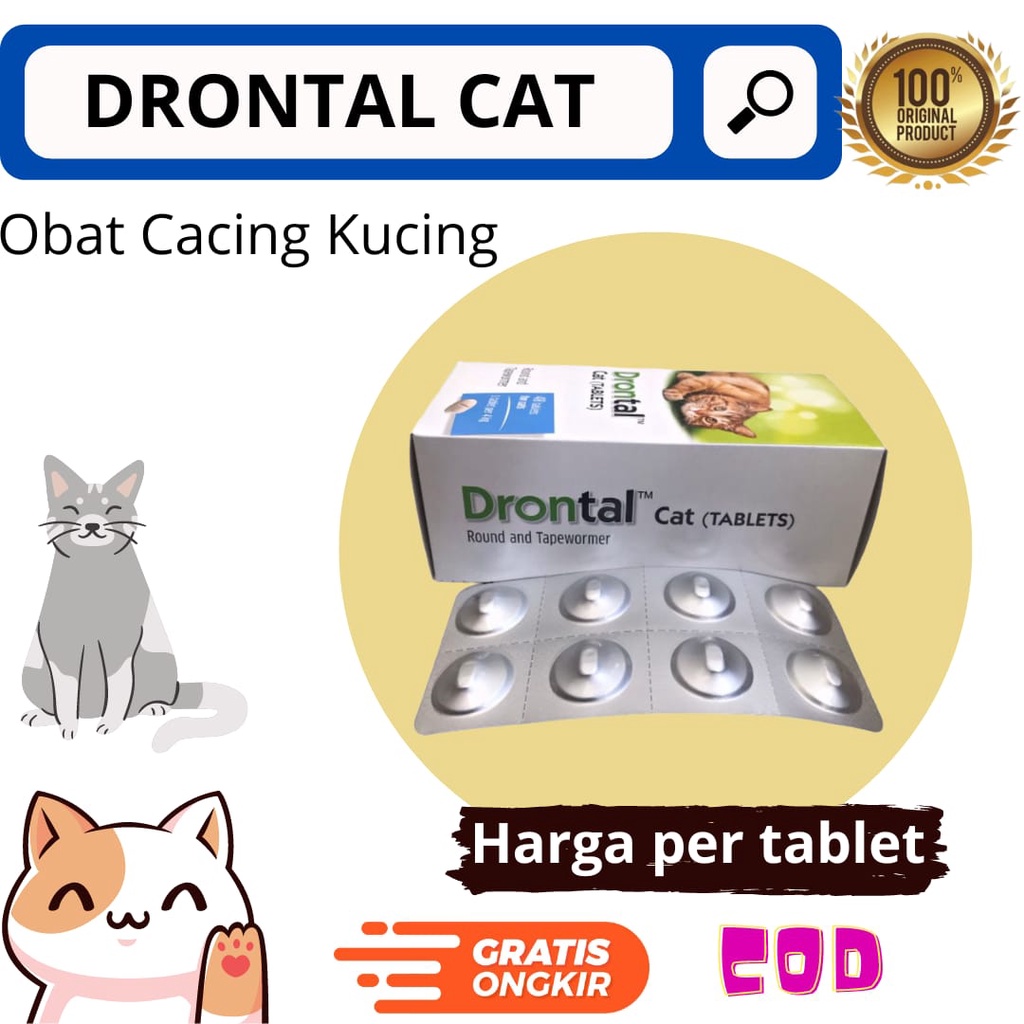 Jual Drontal Cat Obat Cacing Kucing Cat Kitten Obat Drontal Original 1 ...